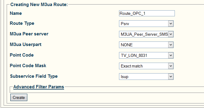Creating an M3UA Route (SGP) - TBwiki